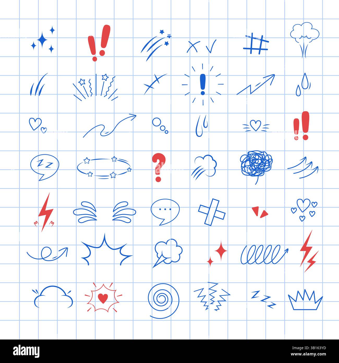 Anime Emotion effect set. Line movement element. Manga sparks on ...