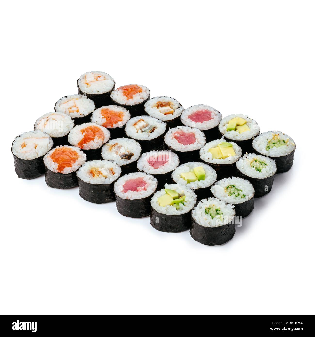 Colorful sushi rolls nigiri Cut Out Stock Images & Pictures - Alamy