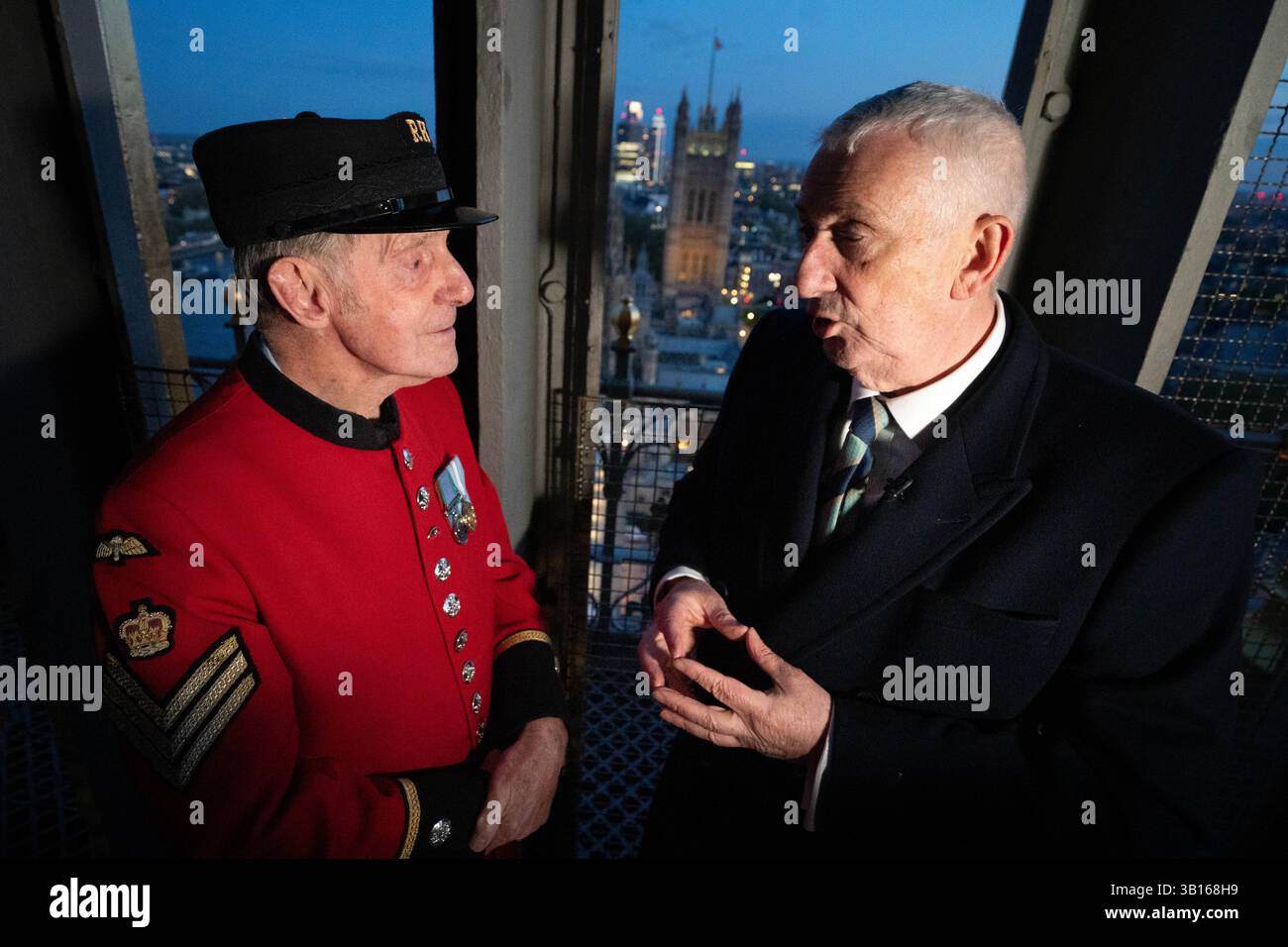Sir Lindsay Hoyle, Speaker of the House of Commons, speaks with Chelsea ...