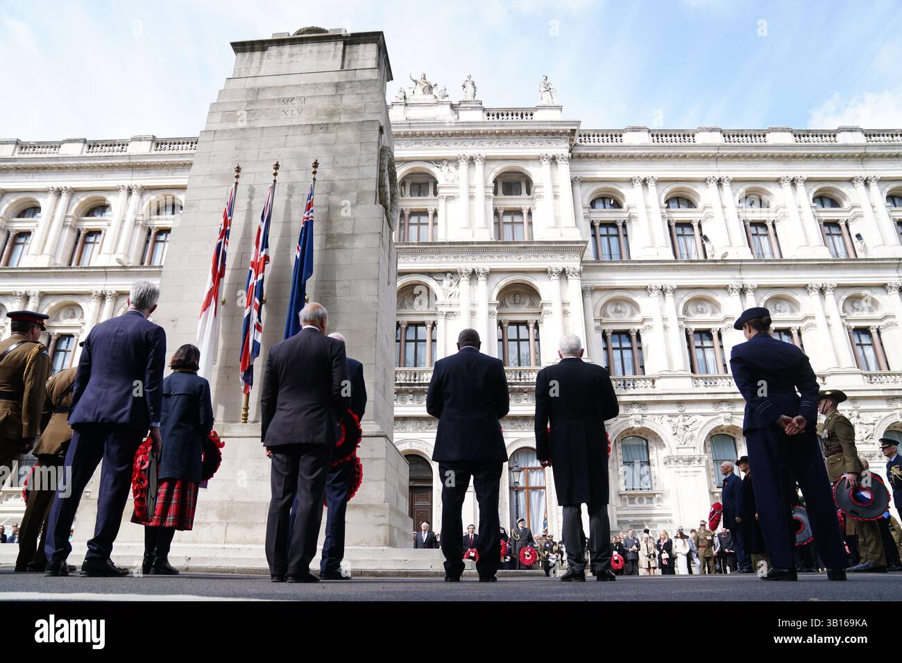 A wreath laying ceremony and parade commemorating Anzac Day at the ...