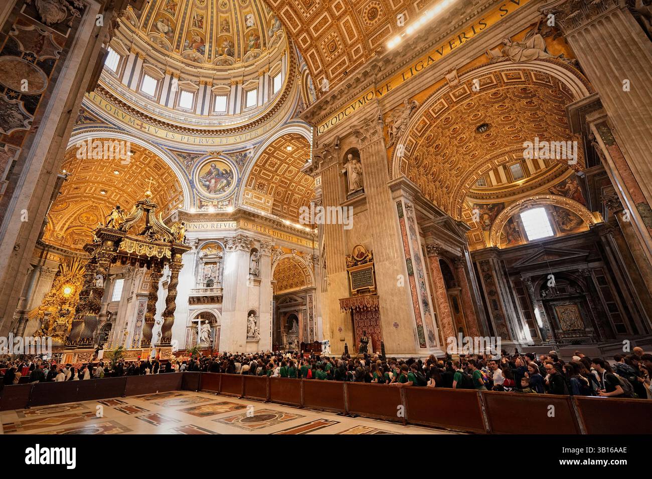 People wait in lines to pay their respects to the late Pope Francis ...