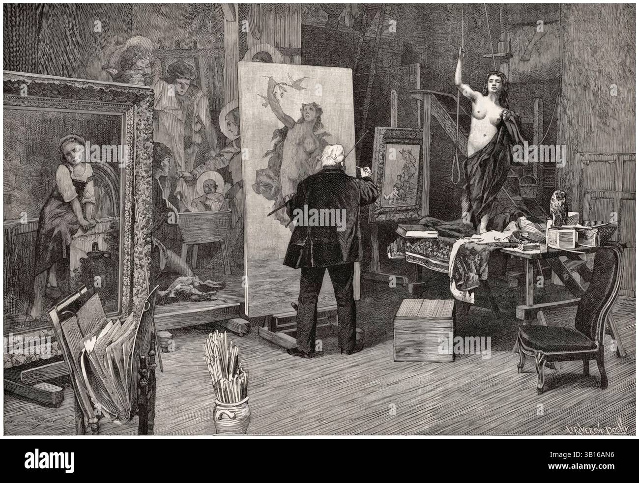 The Studio of French Academic painter William-Adolphe Bouguereau (1825 ...