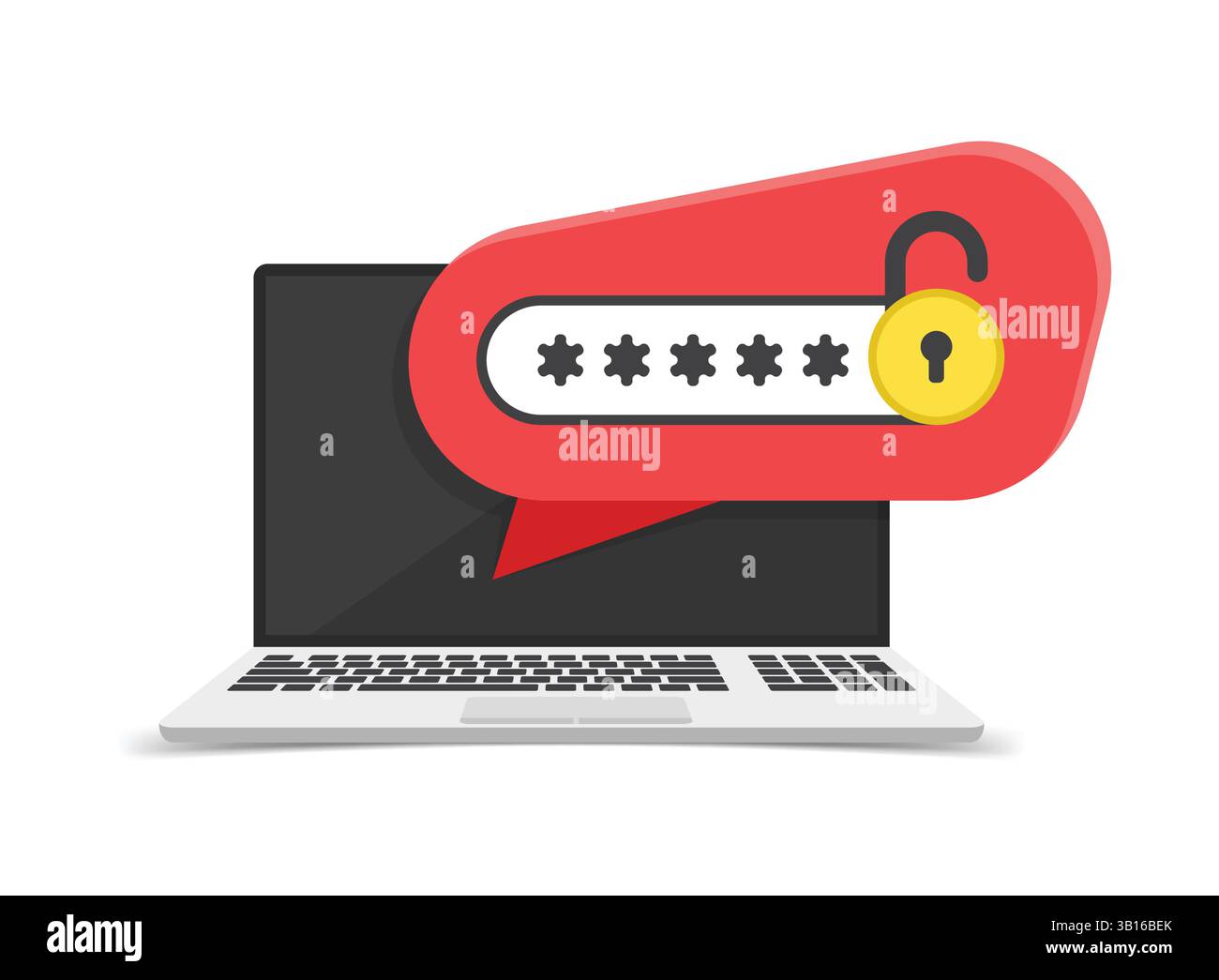 Laptop With Account Login Icon In Flat Style Password Form Page Vector