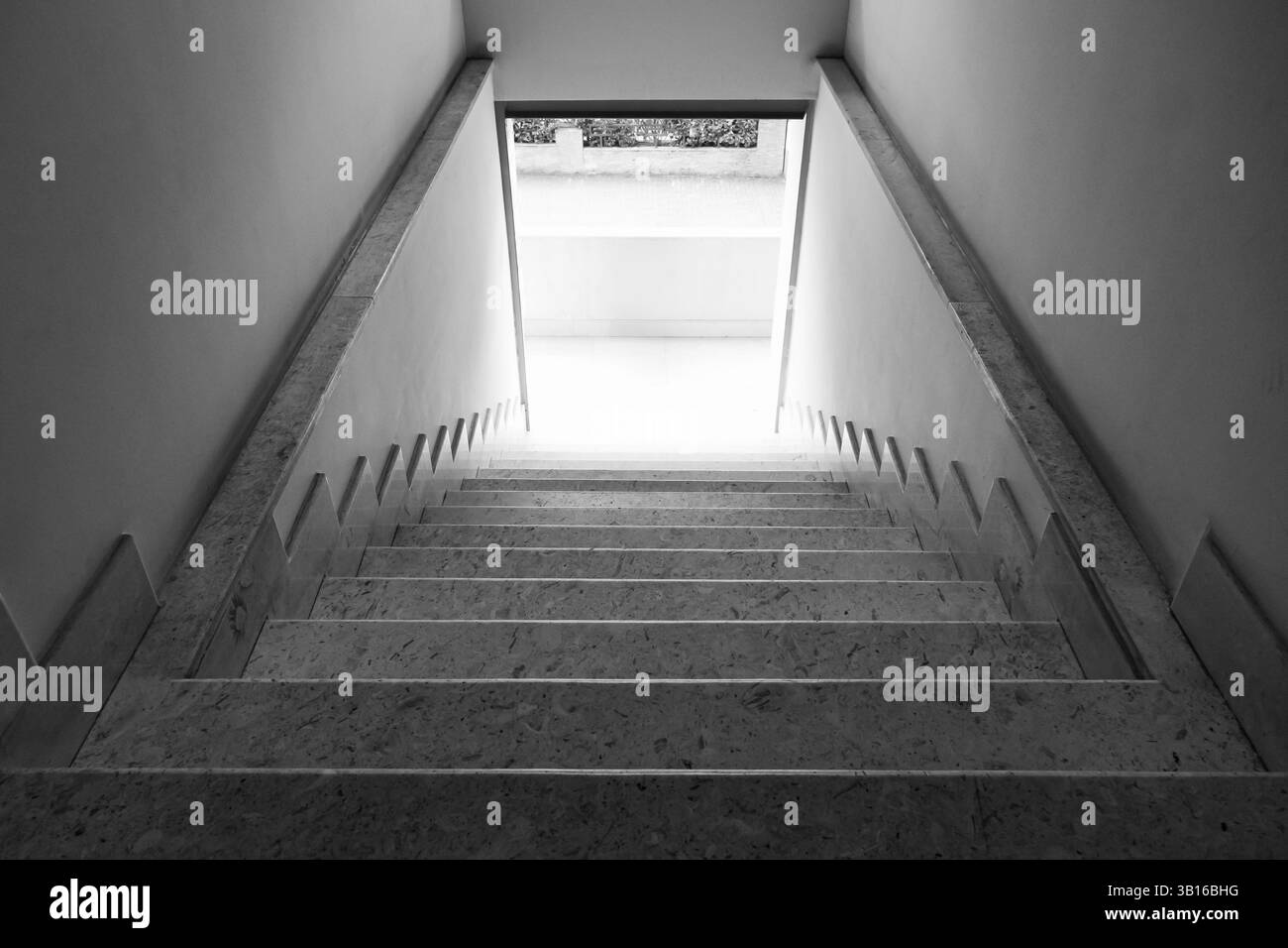 Stone staircase leading outside. Staircase leading outdoor in an old ...