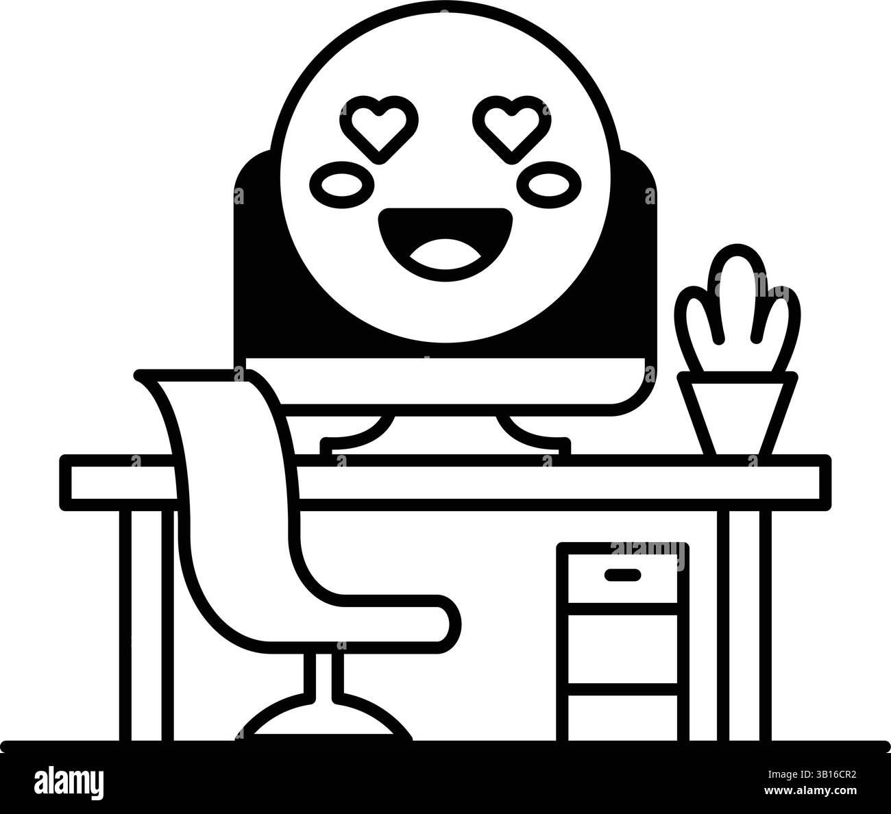 A computer monitor with a smiling face Stock Vector Image & Art - Alamy