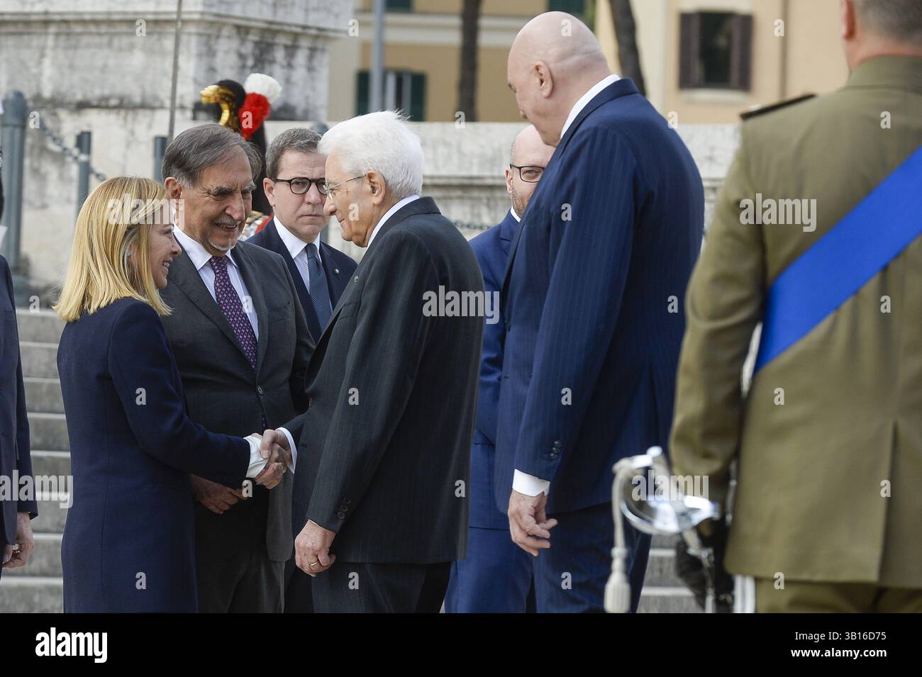 Rome, Liberation Day Altar of the Fatherland commemoration of the 80th ...