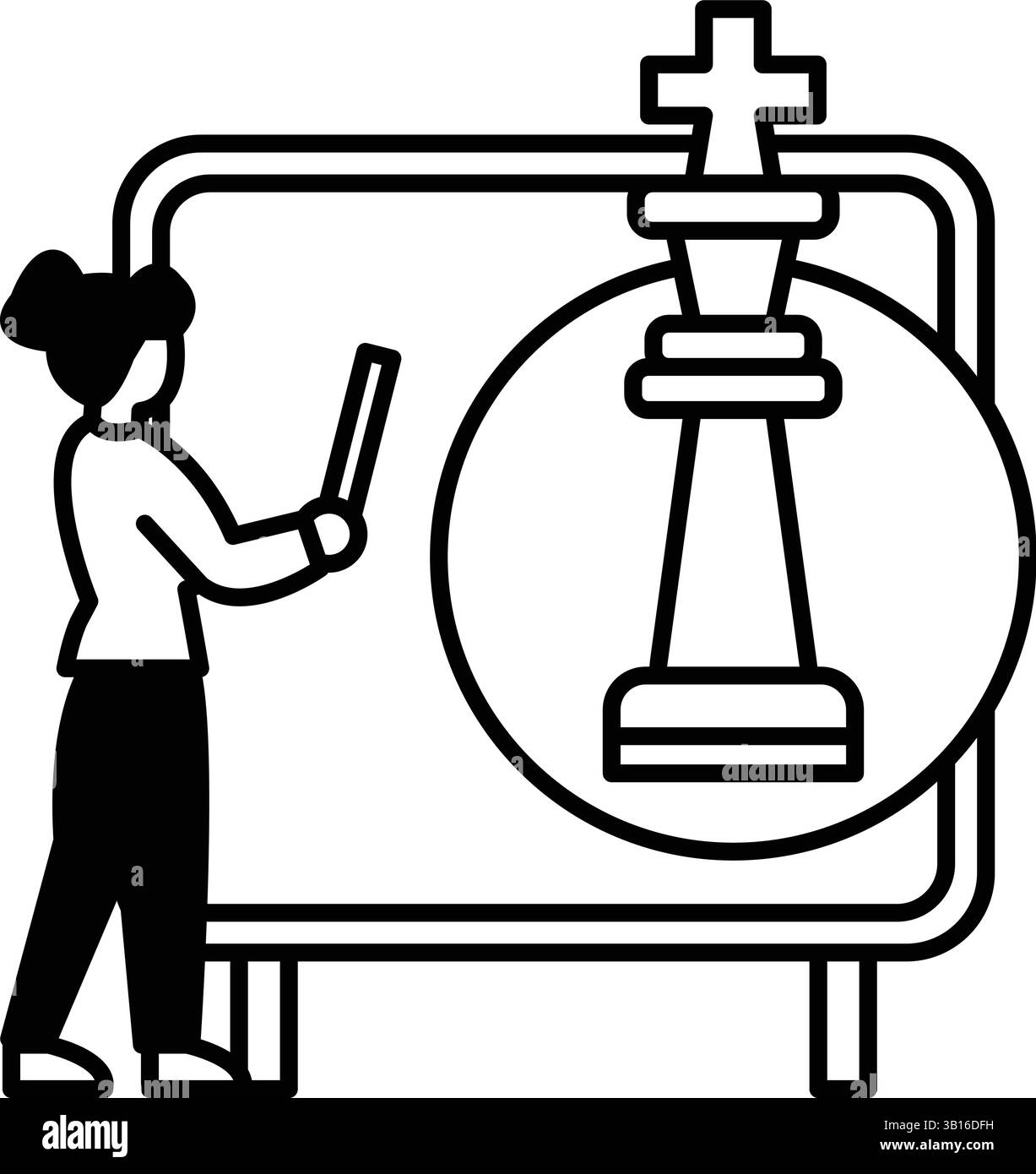 Woman drawing chess board hi-res stock photography and images - Alamy