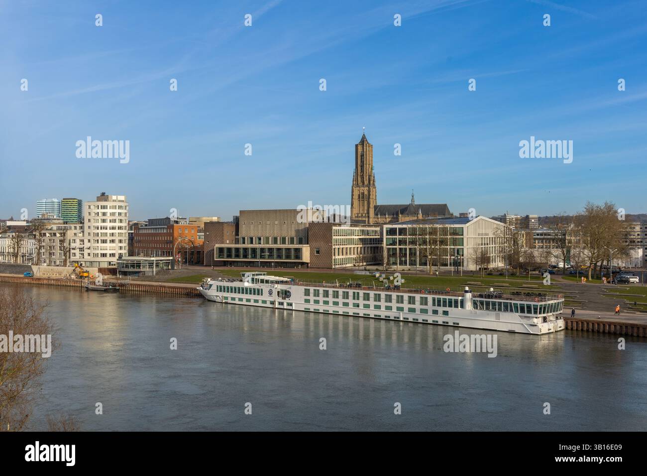 Arnhem, the Netherlands. 19 February 2025. River Rhine and uniworld ...