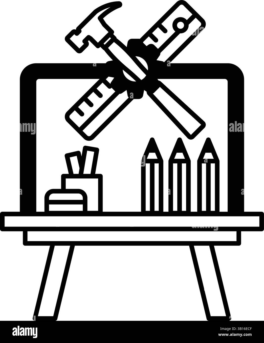 Pencils drawing on table Cut Out Stock Images & Pictures - Alamy