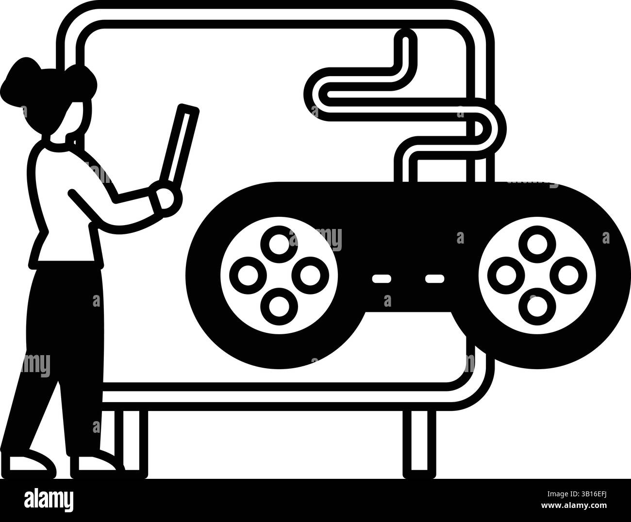 Game controller in front Black and White Stock Photos & Images - Alamy