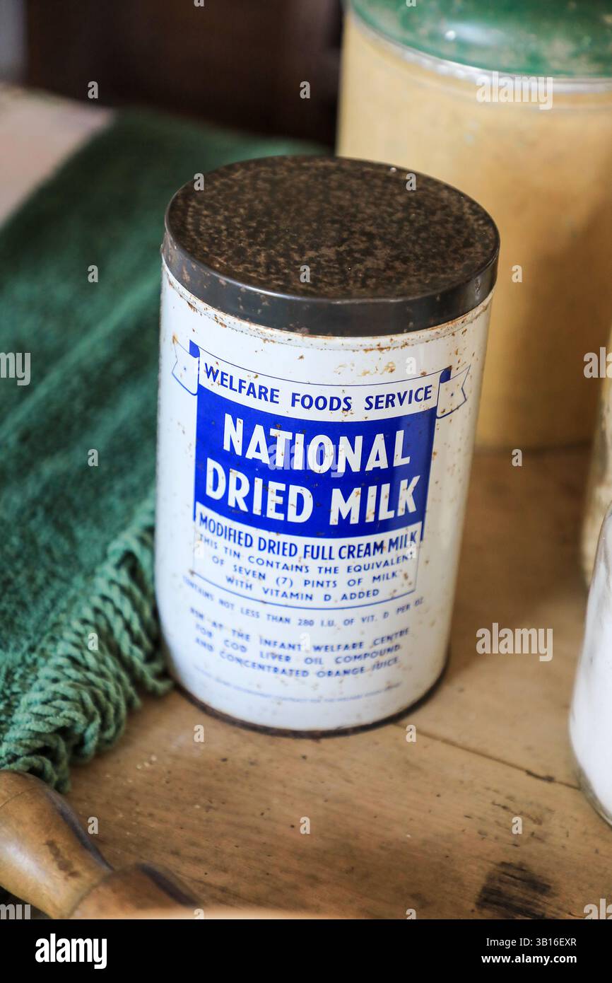 A tin of National Dried Milk, a substitute for fresh liquid milk during and after the second ...