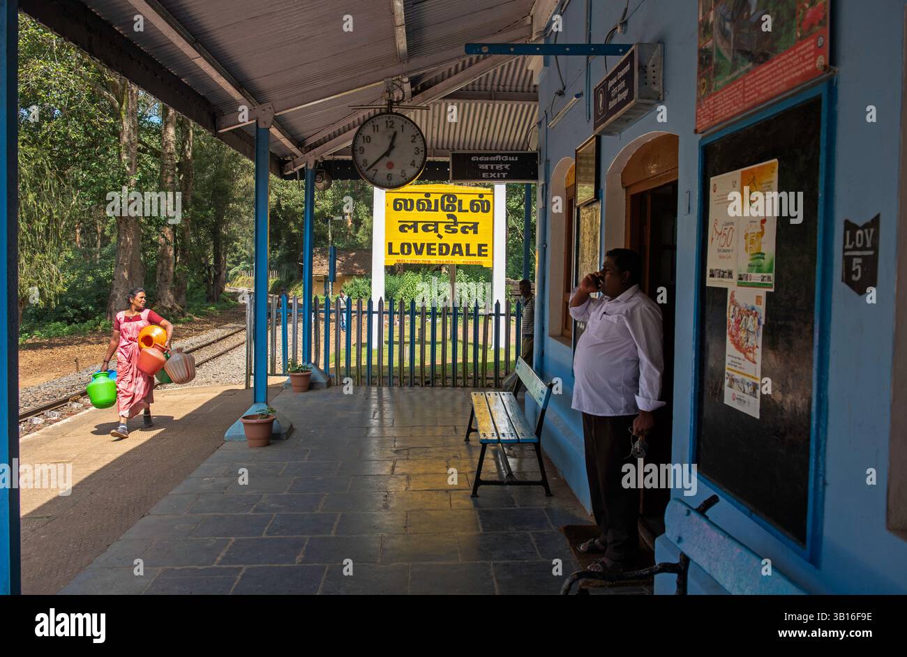 Lovedale railway station.The tea plantations around Lovedale, near ...