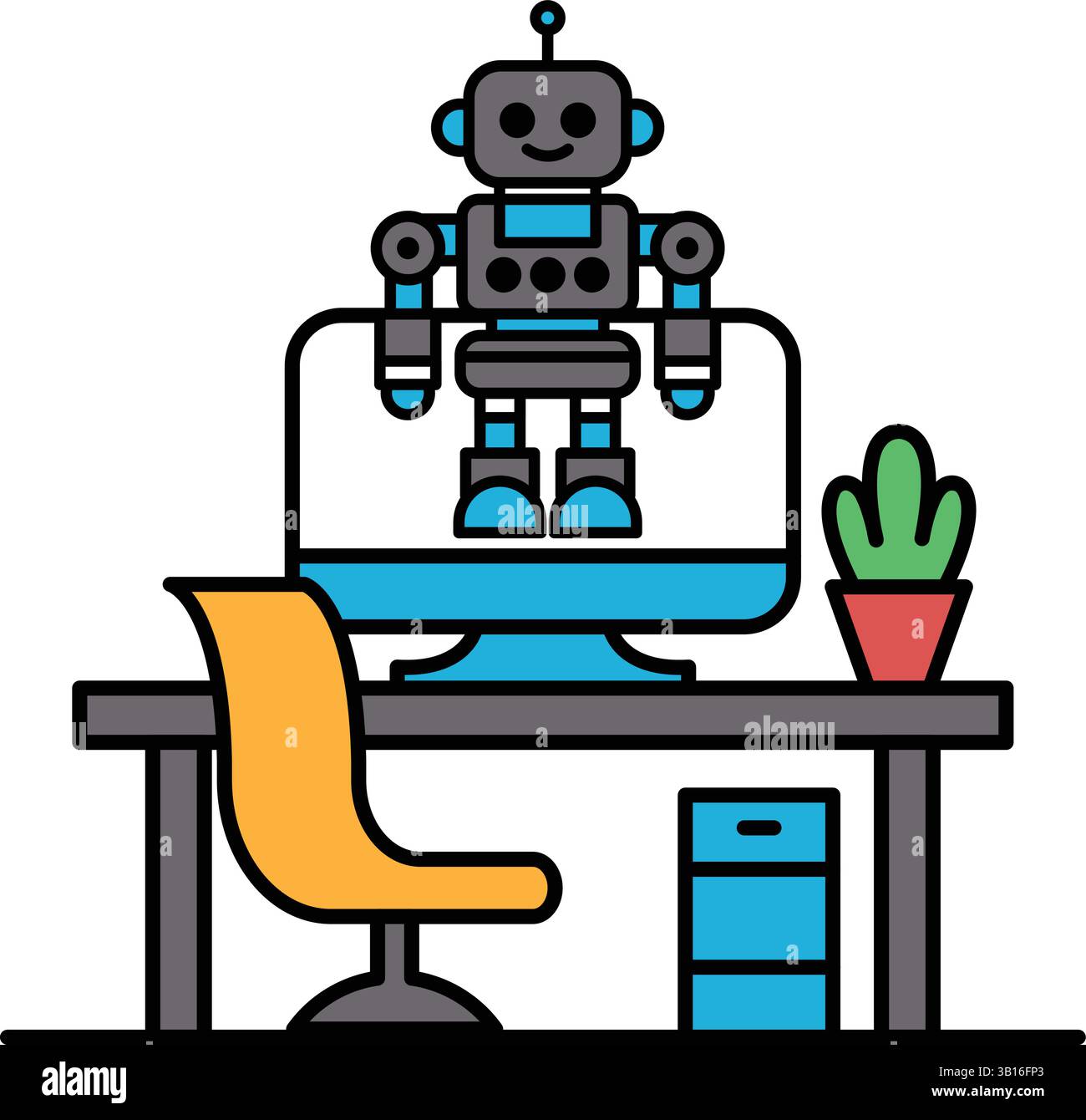 Front desk robot Stock Vector Images - Alamy