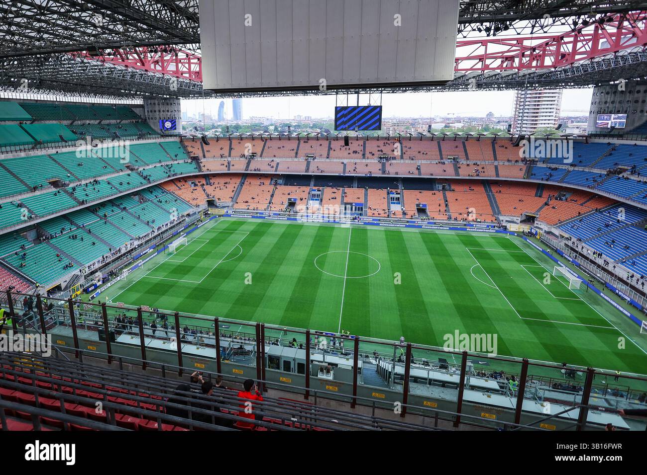 A general view inside the San Siro Stadium during Coppa Italia 2024/25 ...