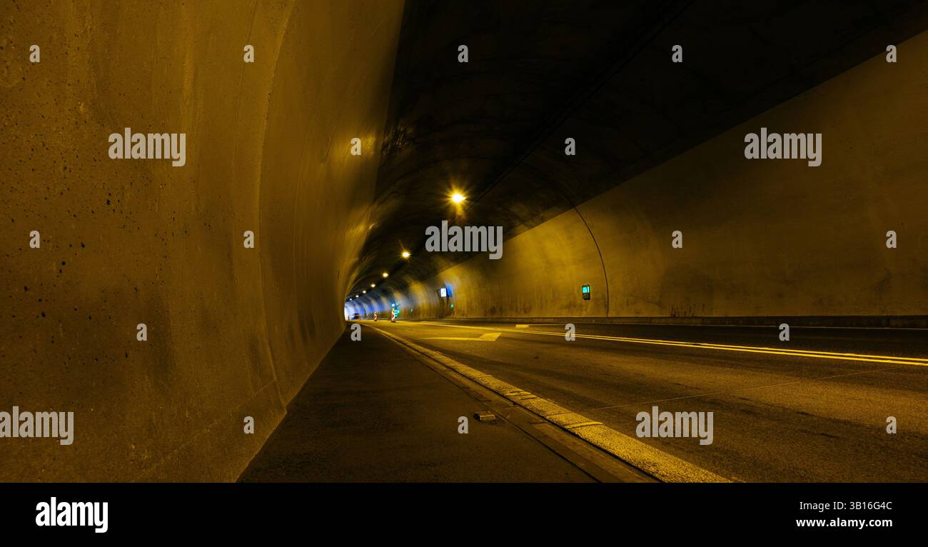 Tunnel Svrcinovec inside infrastructure wide angle short. Slovakia ...