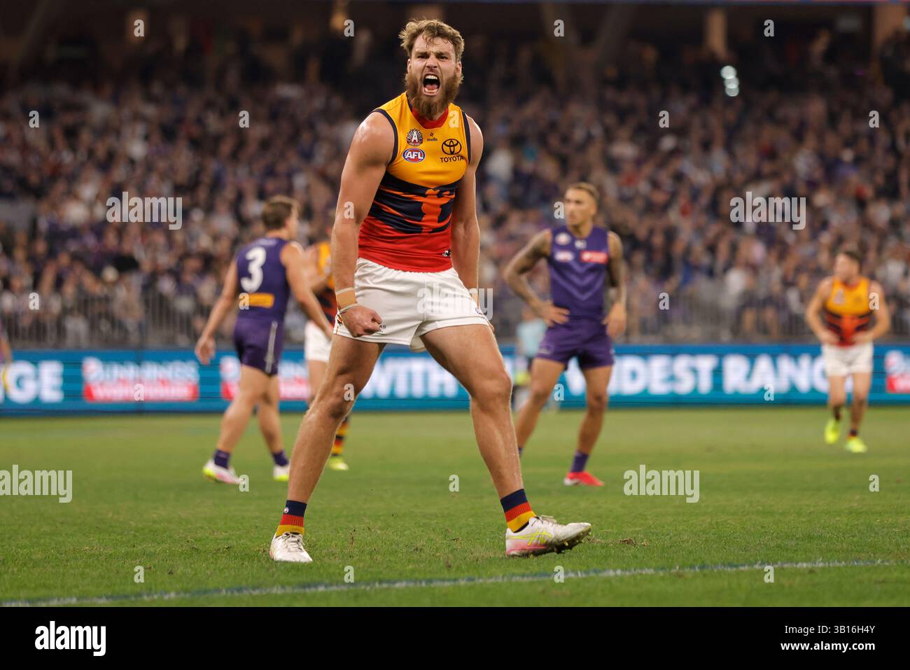 Perth, Australia. 25th Apr, 2025. Riley Thilthorpe of the Crows ...