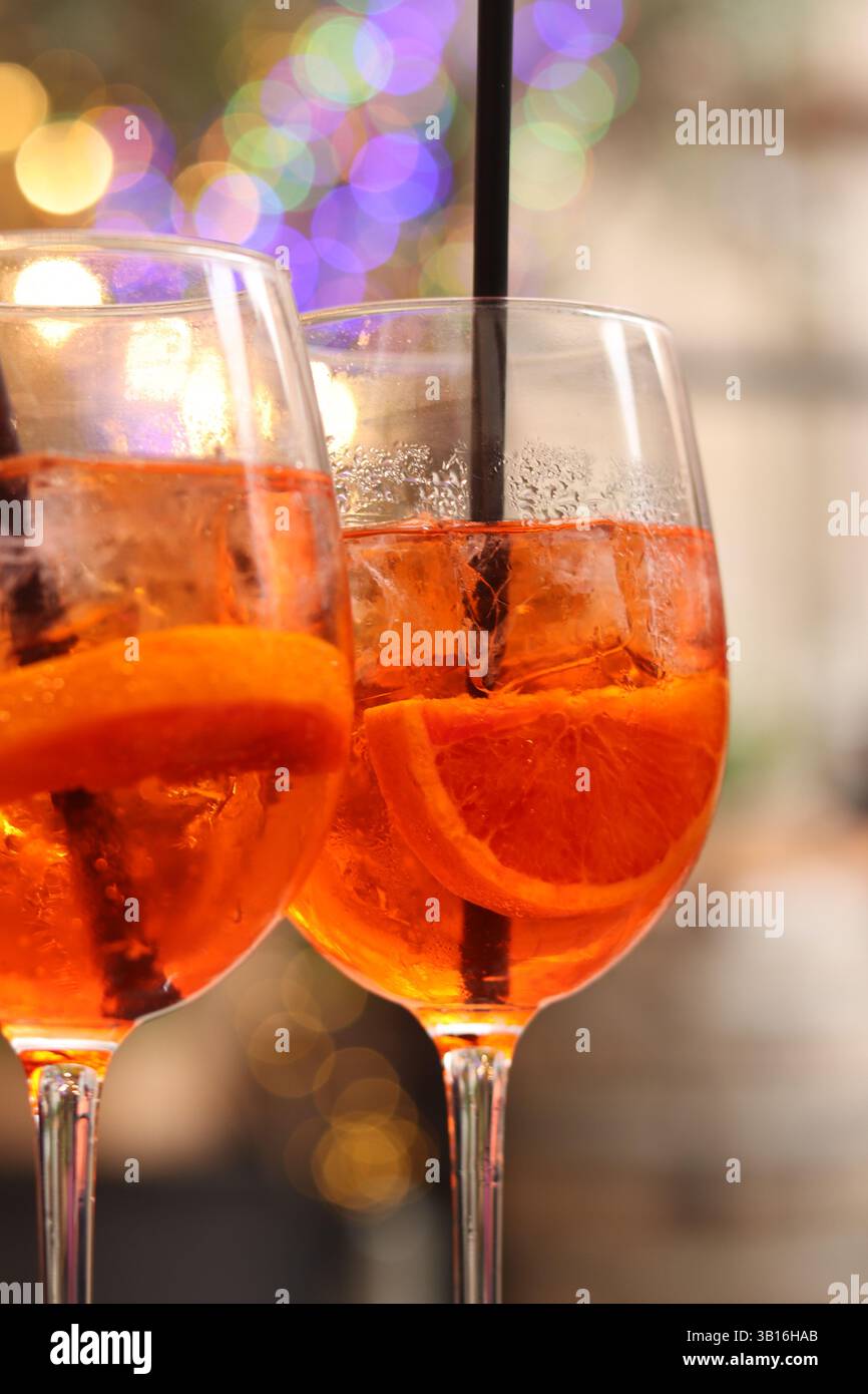 Aperol Spritz. Cold refreshing alcoholic cocktail Aperol Spritz ...