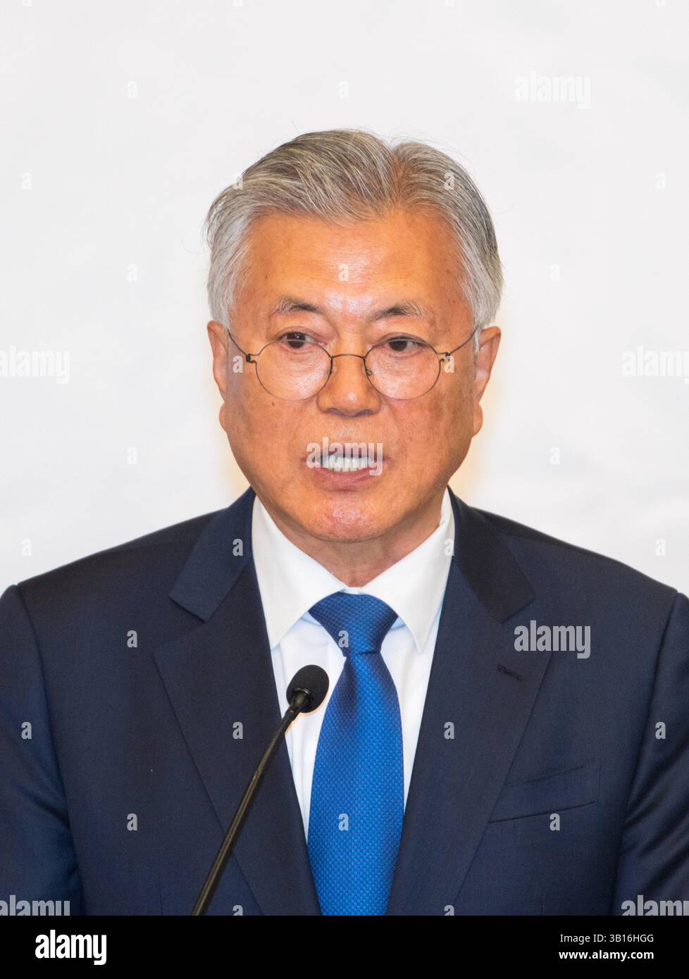 Former South Korean president Moon Jae-in speaks during a ceremony ...