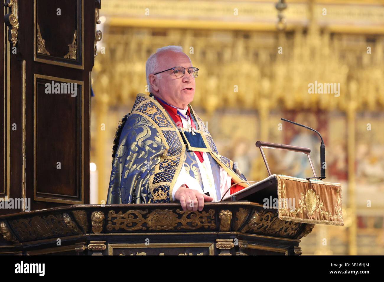 Dean of Westminster, the Very Reverend Dr David Hoyle speaks during a ...