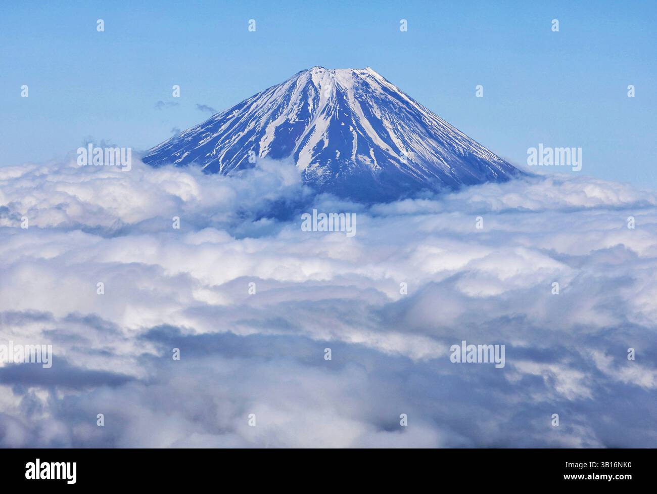 An aerial photo shows Mount Fuji in Yamanashi Prefecture on April 24 ...