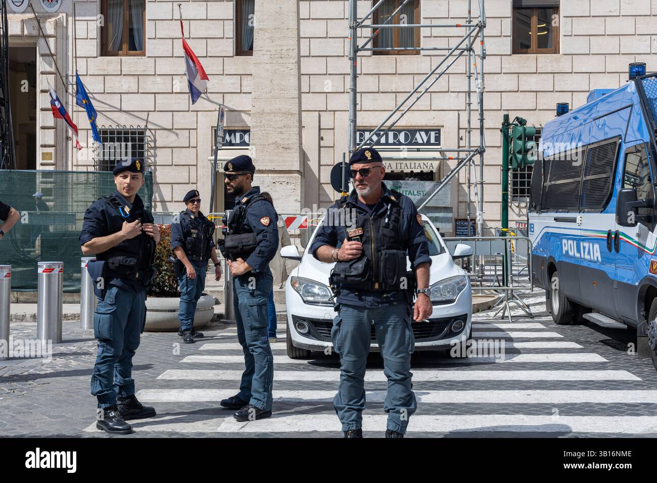 Vatican - April, 23, 2025: Italian police securing Vatican after death ...