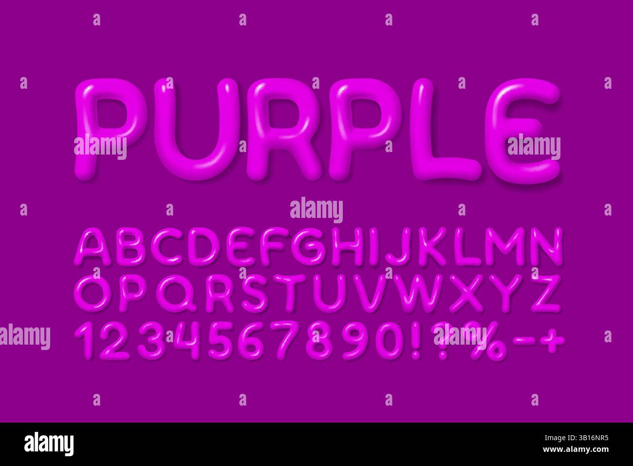 Purple color font. English alphabet and numbers sign. Vector Stock ...