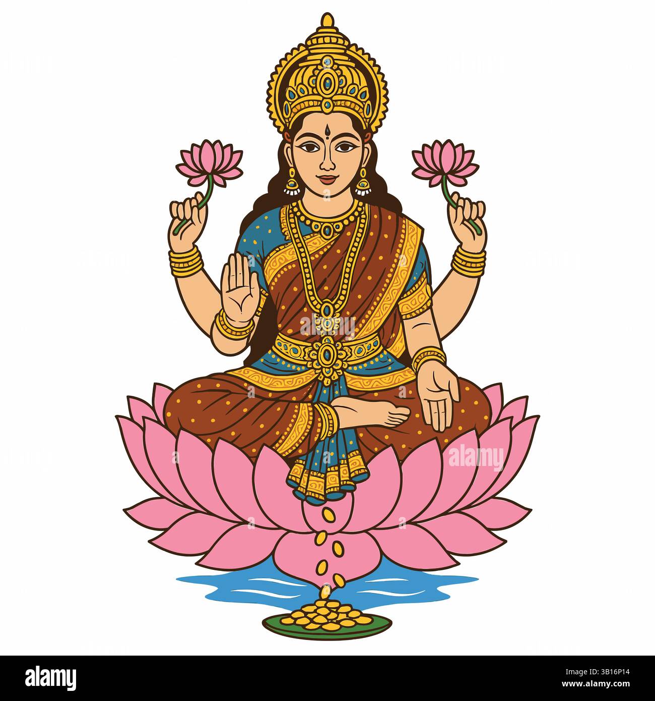 Deity worship illustration Cut Out Stock Images & Pictures - Alamy