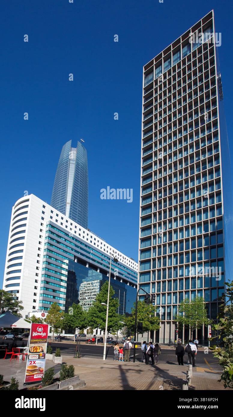 The Modern office tower buildings in elegant Providencia neighborhood ...