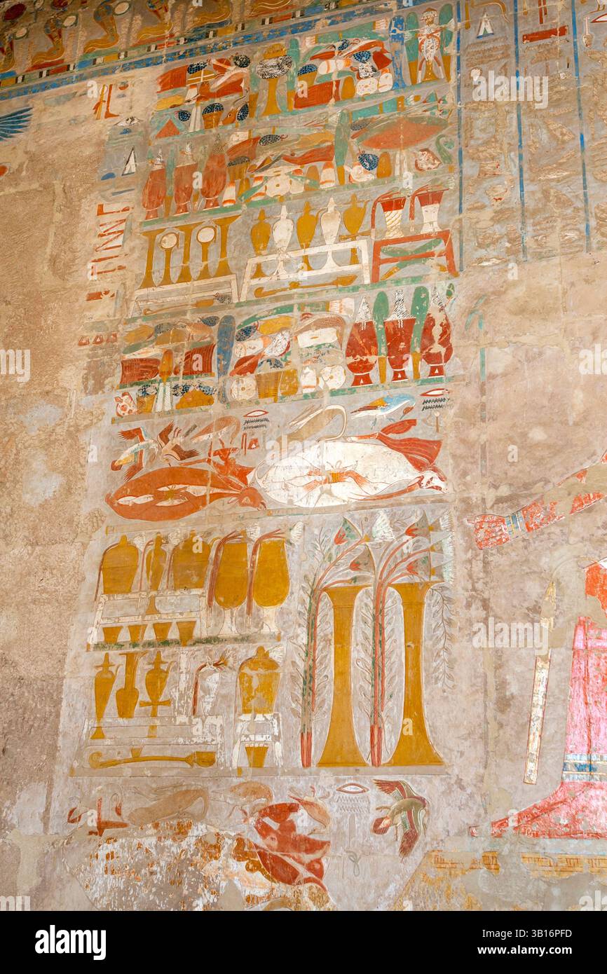 A section of the incredible hieroglyphs at the Temple of Hatshepsut at ...