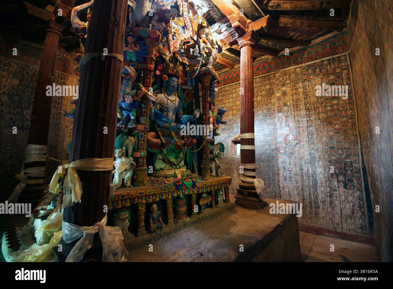 Sacred interior of the Manjsuhri Lhakhang. Alchi artwork Stock Photo ...