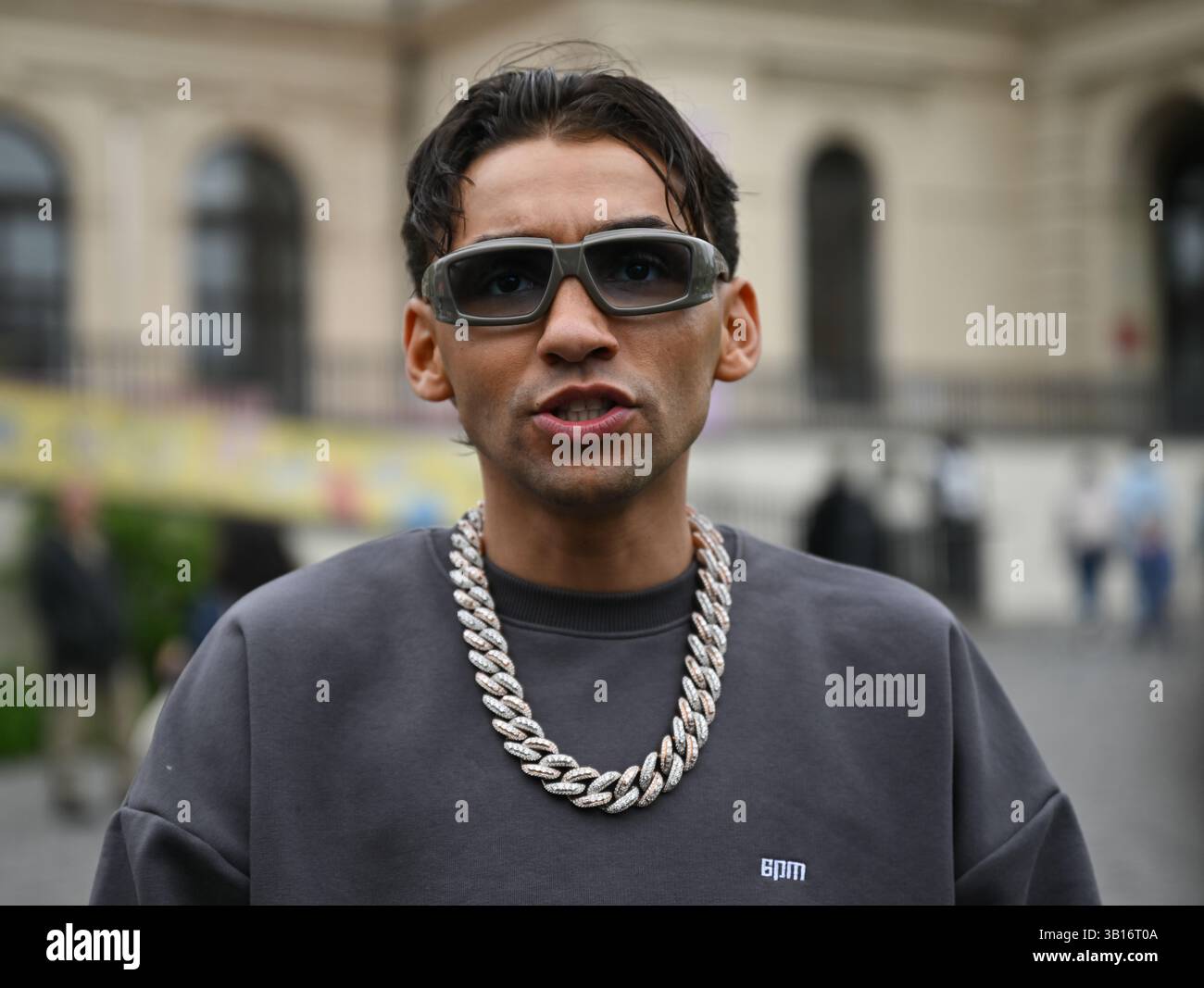 25 April 2025, Hesse, Frankfurt/M.: Instagram star Achraf Ait Bouzalim ...