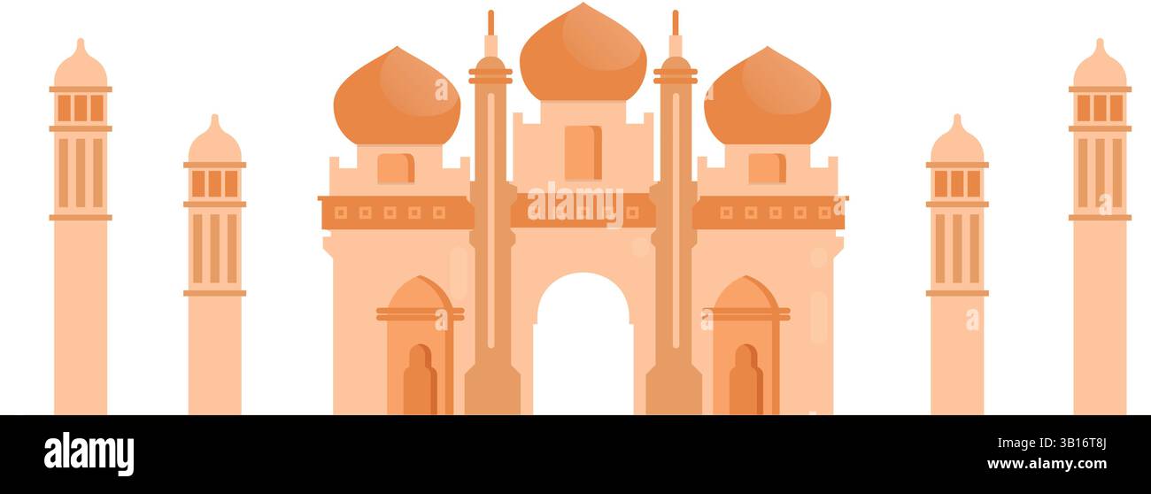 Taj Mahal Vector Illustration. Ideal for travel design, culture ...