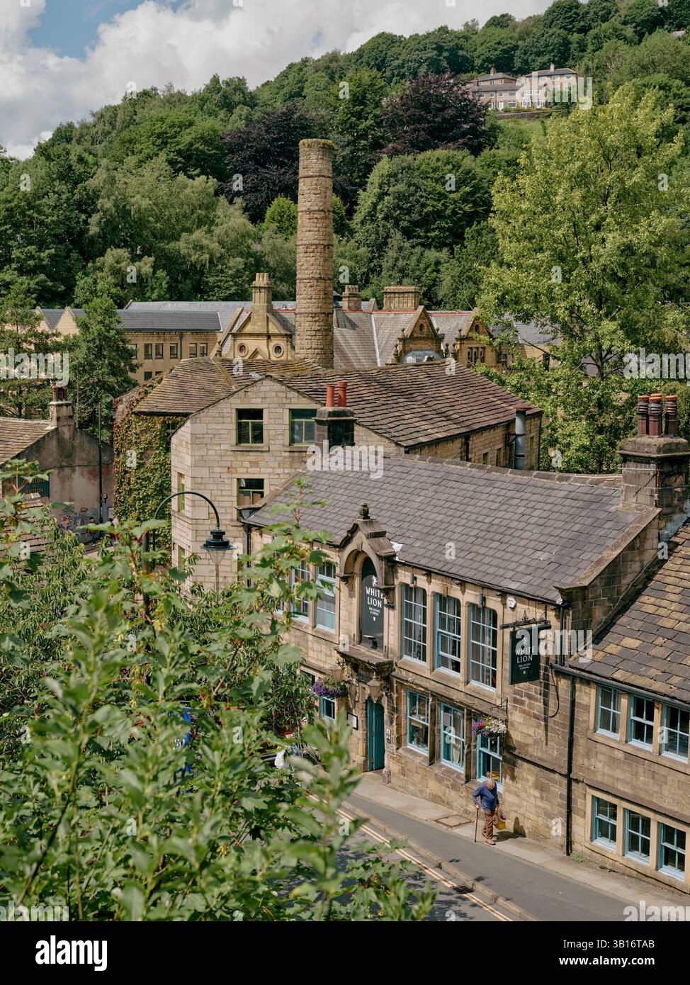 The summer architecture of Hebden Bridge, Calderdale, West Yorkshire ...