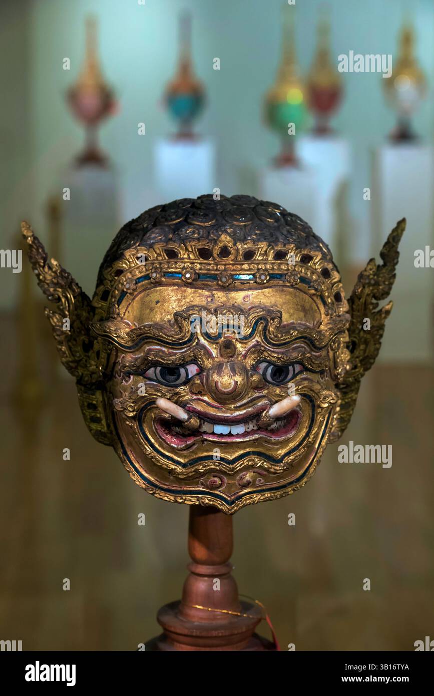 Khon mask exhibition of rare and valuable masks, the Queen's Gallery, Bangkok. The Khon Masked ...