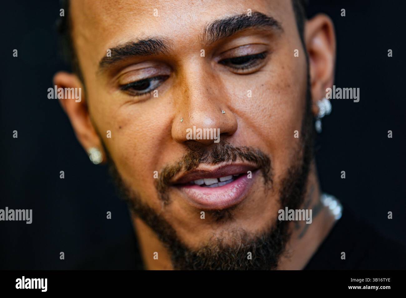 Lewis Hamilton during the official opening of the brand-new flagship ...