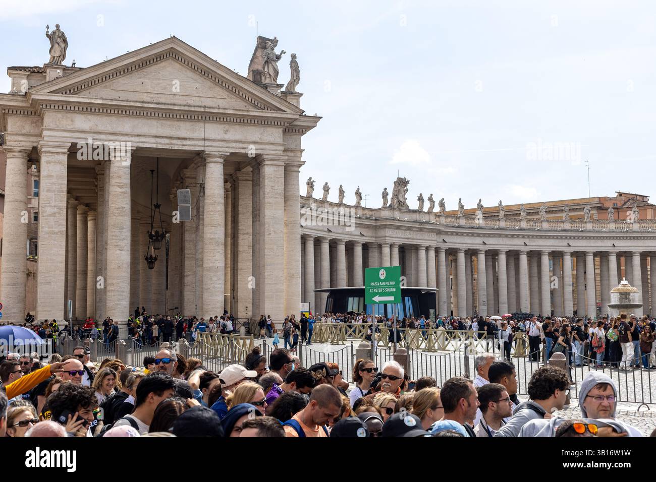 Vatican - April, 23, 2025: Crowd moves toward Saint Peters Basilica ...