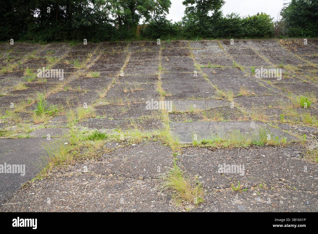 Section of Brooklands original banked old race track / vintage racing ...