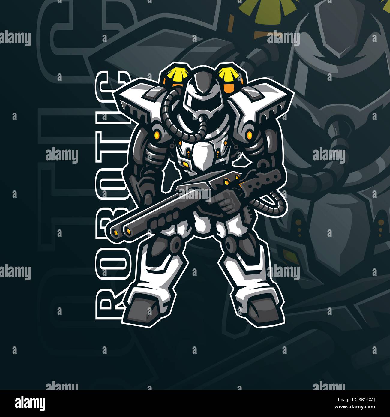 robotic mascot logo design vector with modern illustration concept ...