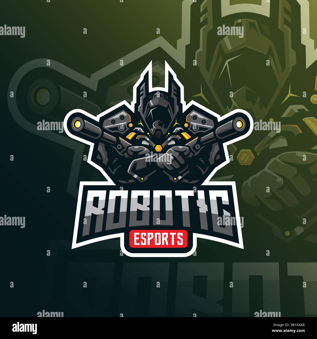 robotic mascot logo design vector with modern illustration concept ...
