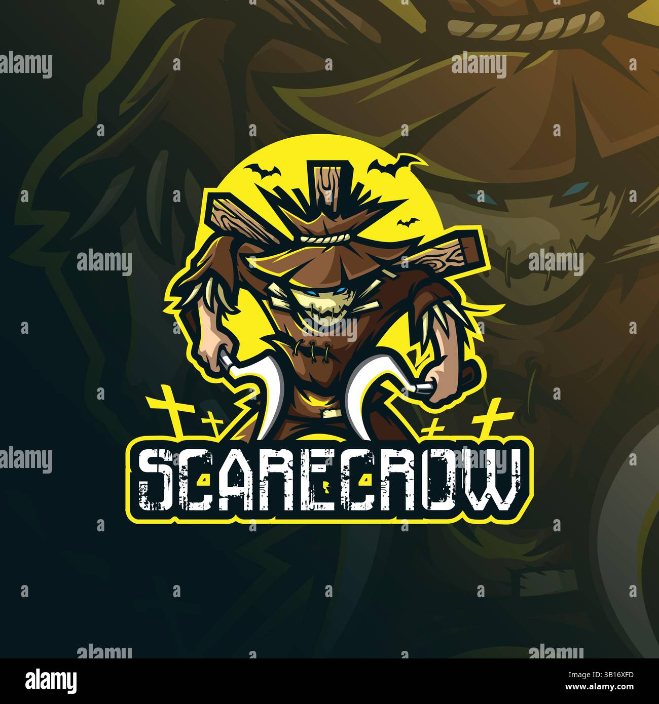 scarecrow mascot logo design vector with modern illustration concept ...