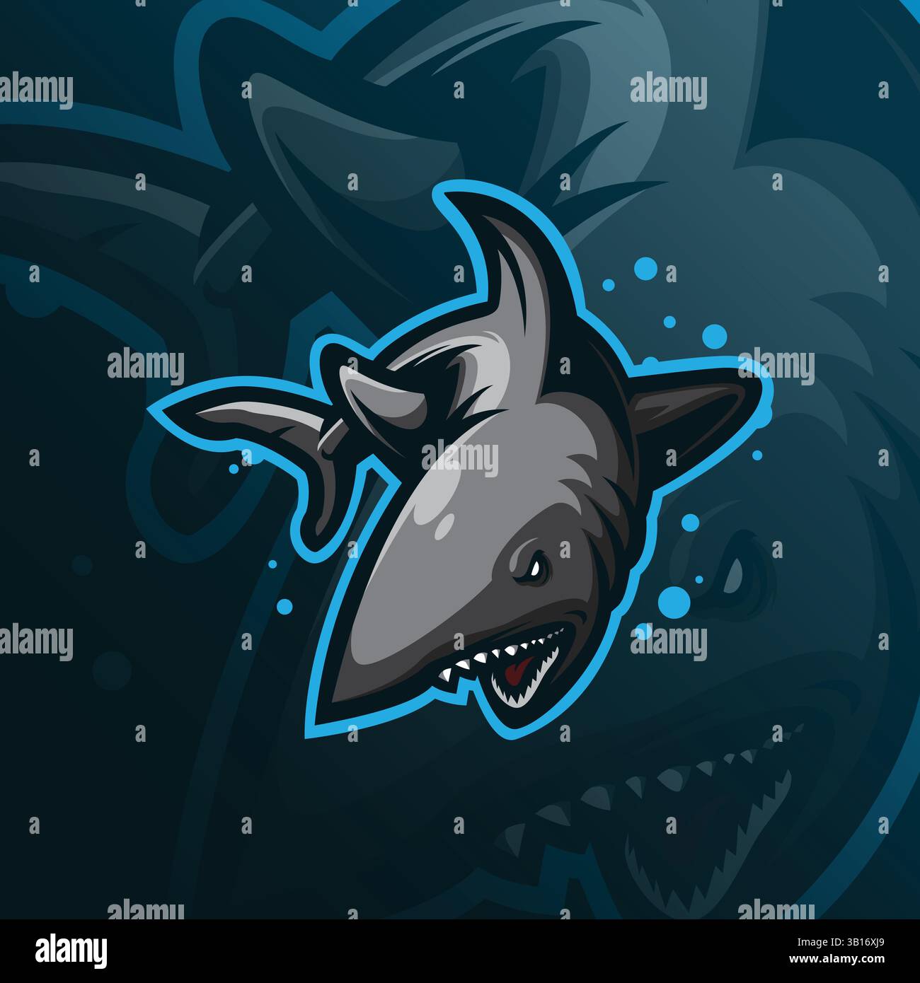 shark sniper mascot logo design vector with modern illustration concept ...