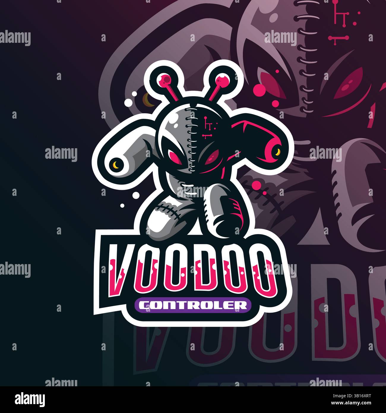 voodoo mascot logo design vector with modern illustration concept style ...