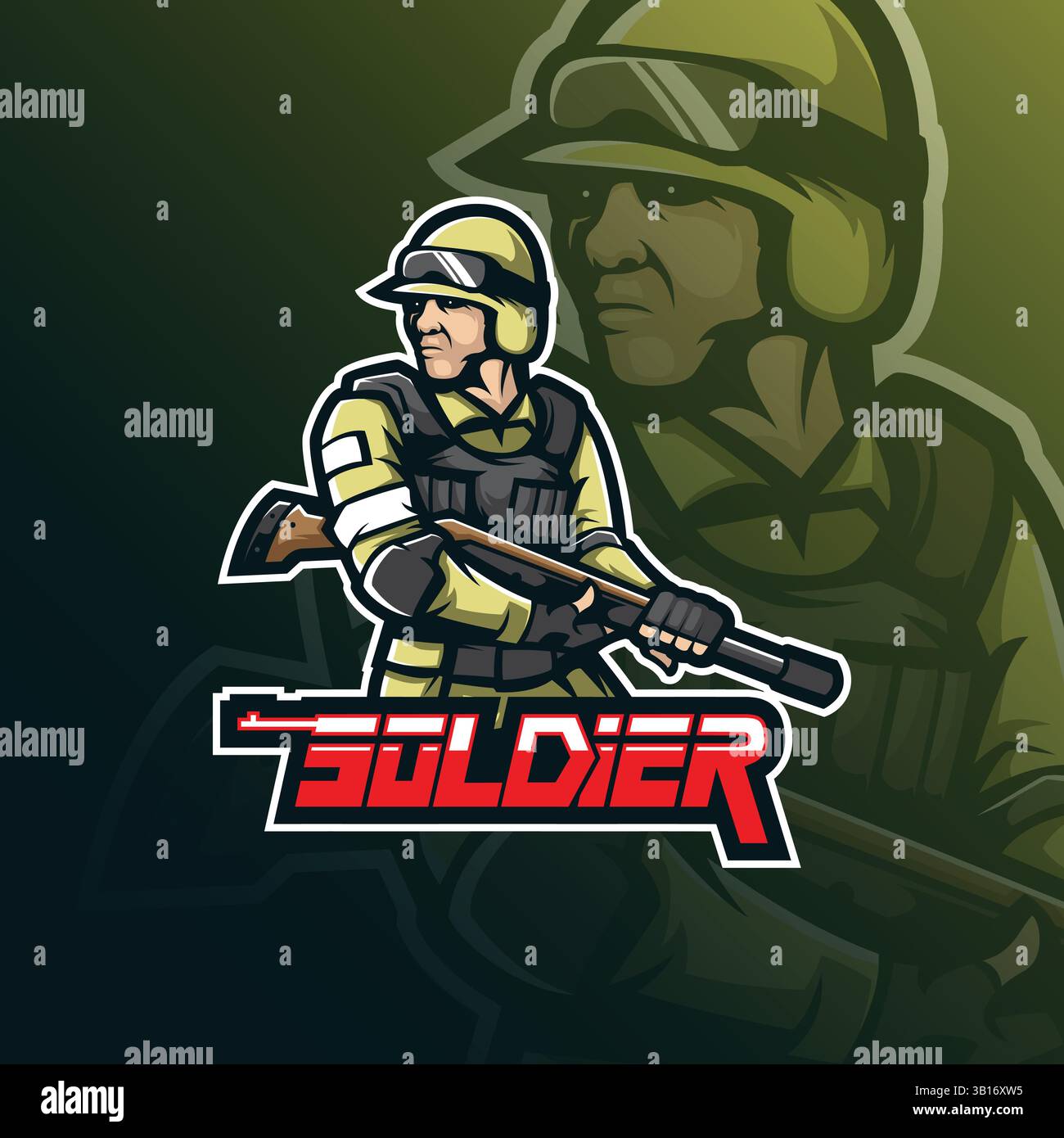 soldier sniper mascot logo design vector with modern illustration ...