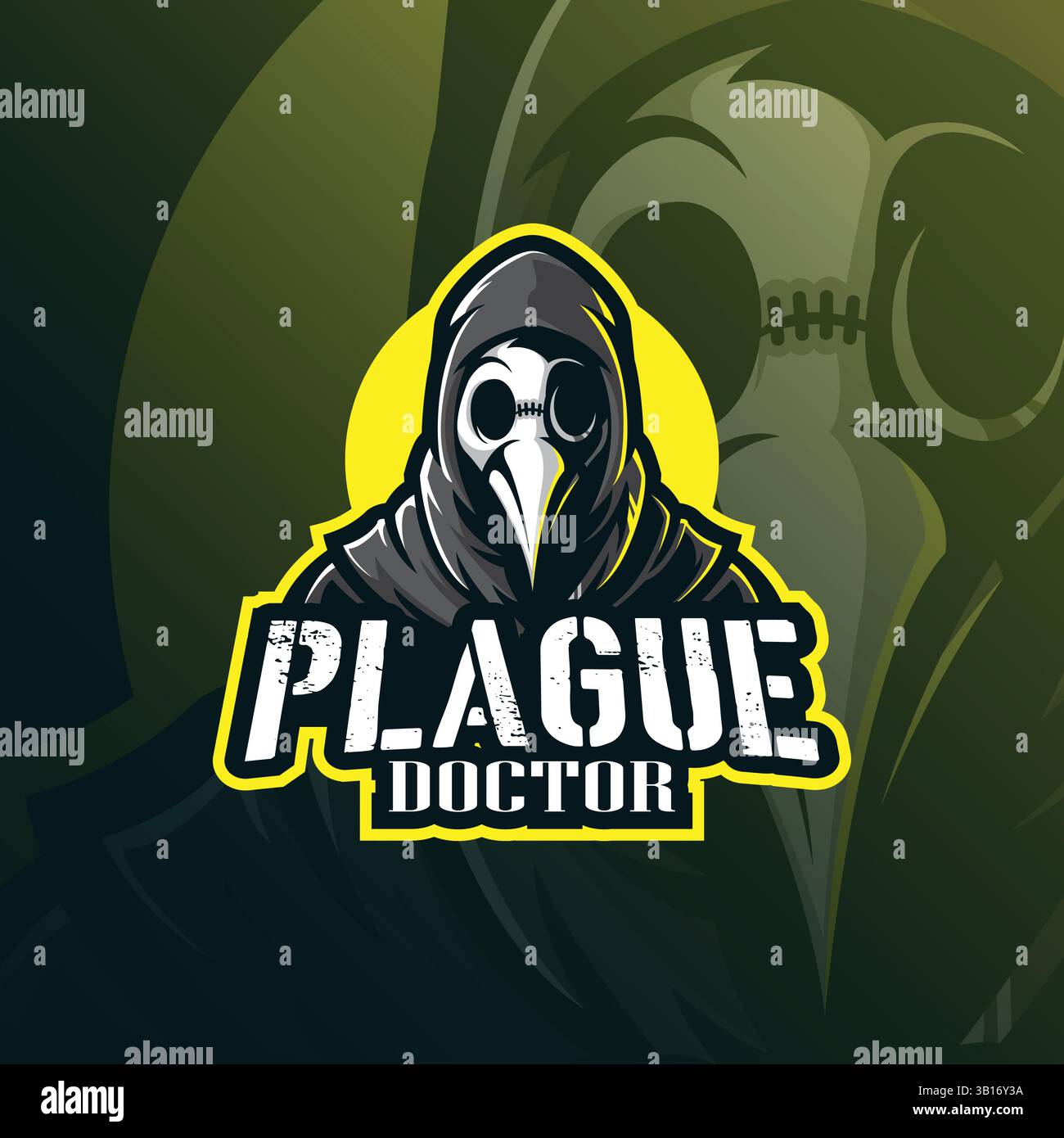 plague doctor mascot logo design vector with modern illustration ...