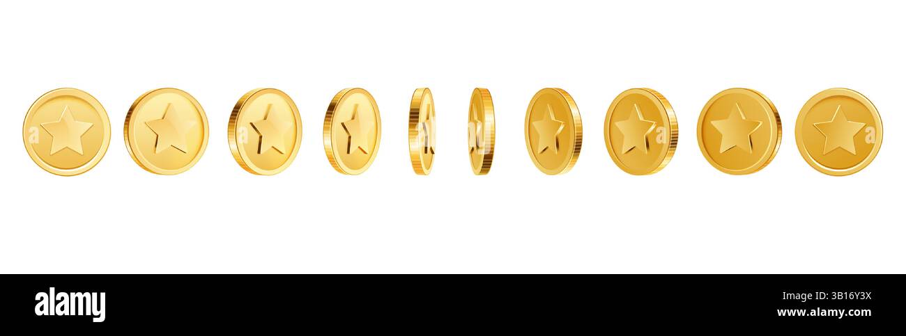 Set 3d golden elements animation hi-res stock photography and images ...