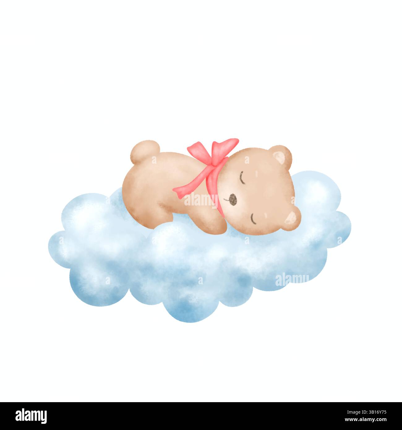 Cute teddy bear already to sleep illustration isolated. Bedtime bear ...