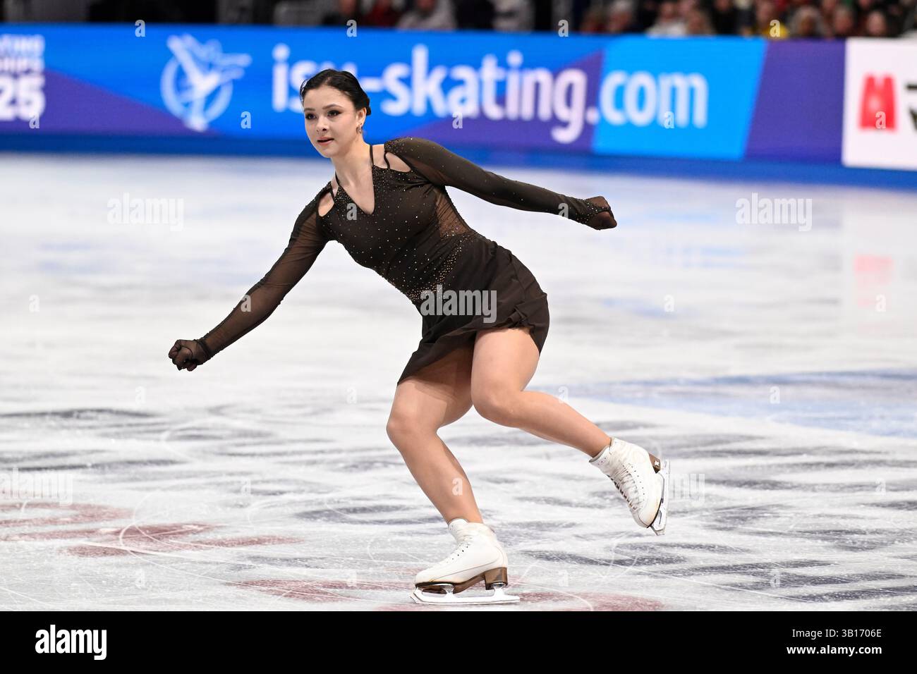 March 28, 2025, Boston, Mass: Sofia Samodelkina of Kazakhstan skates in ...