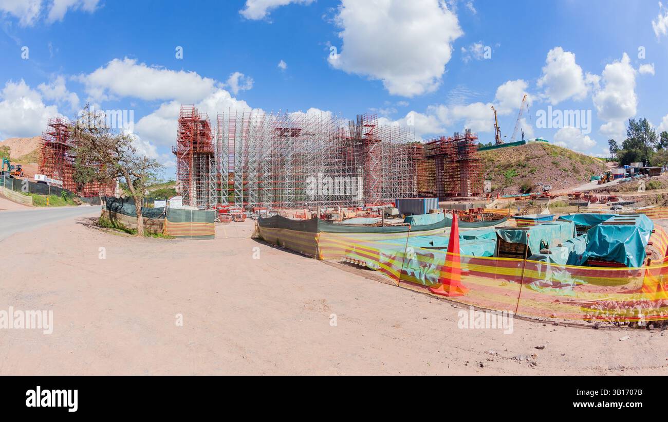 New High Elevated Highway Bridge contruction in progress with ...