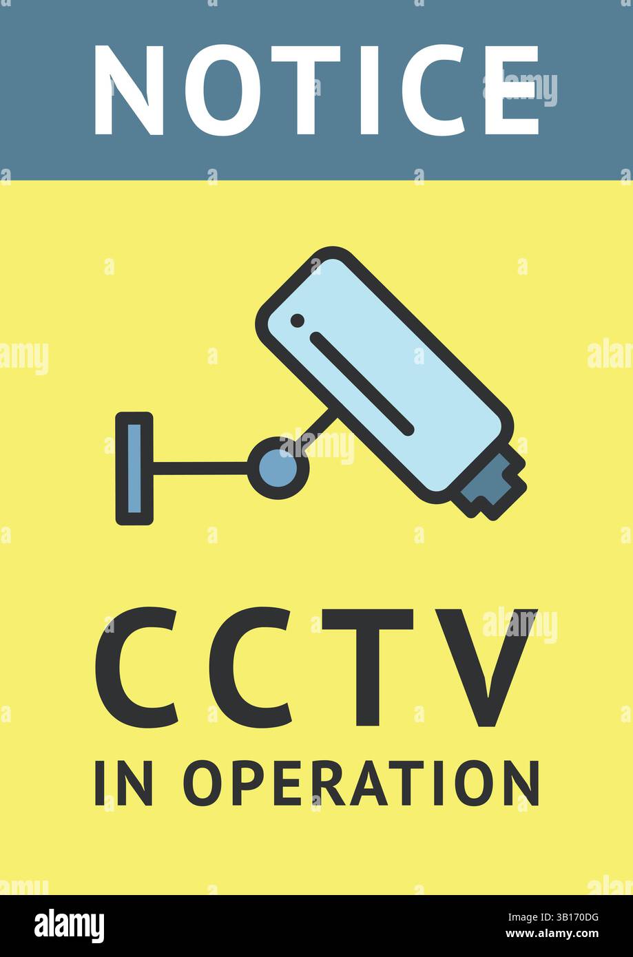 CCTV banner, video surveillance poster, security camera icon, vector ...
