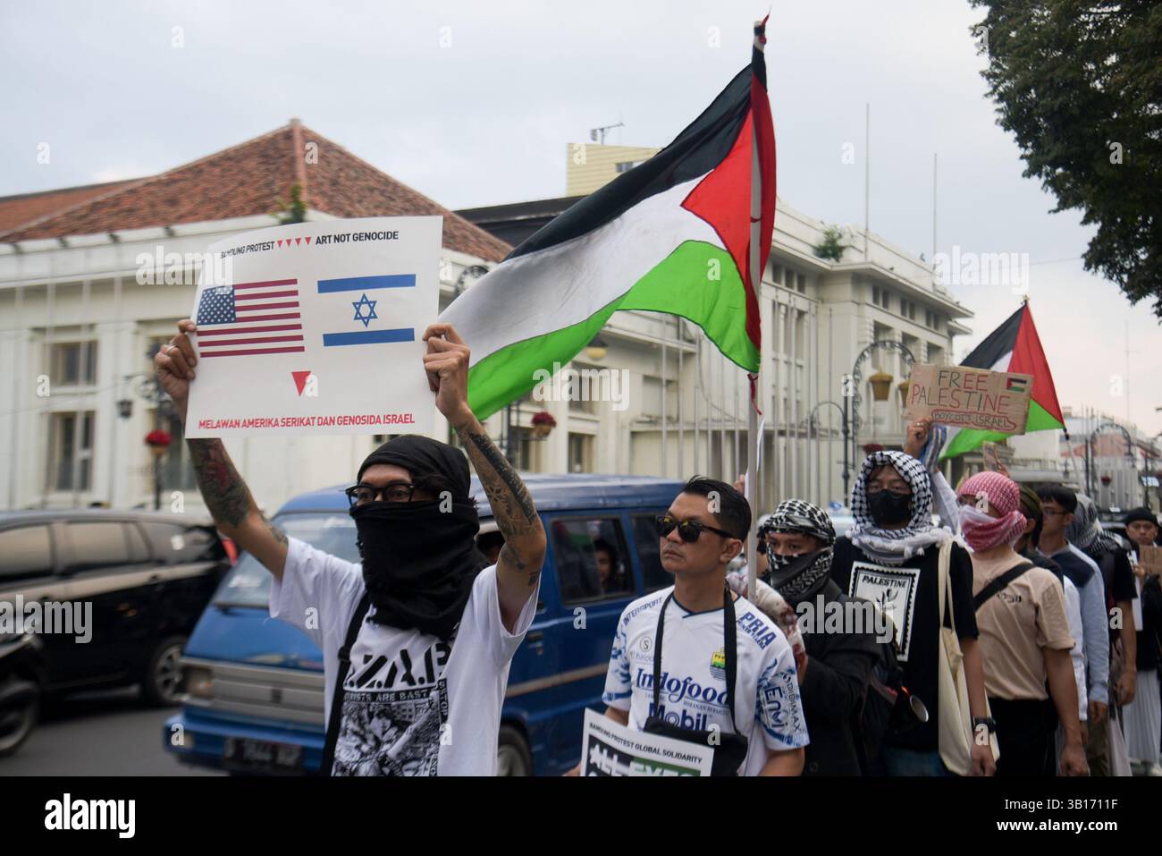 April 25, 2025, Bandung, West Java, Indonesia: Protesters who are ...